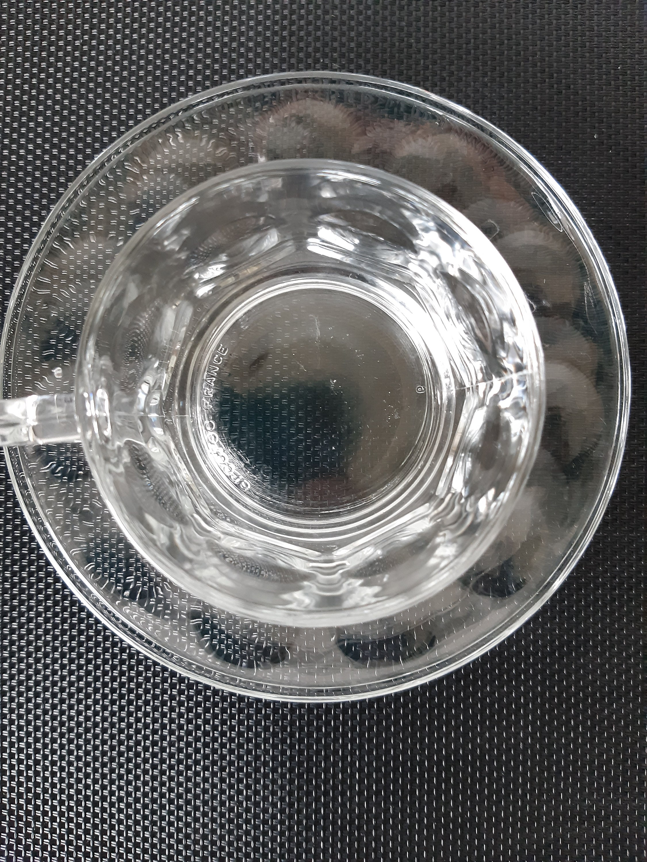 Set of 2 French Arcoroc Clear Glass Cups and Saucers - Etsy