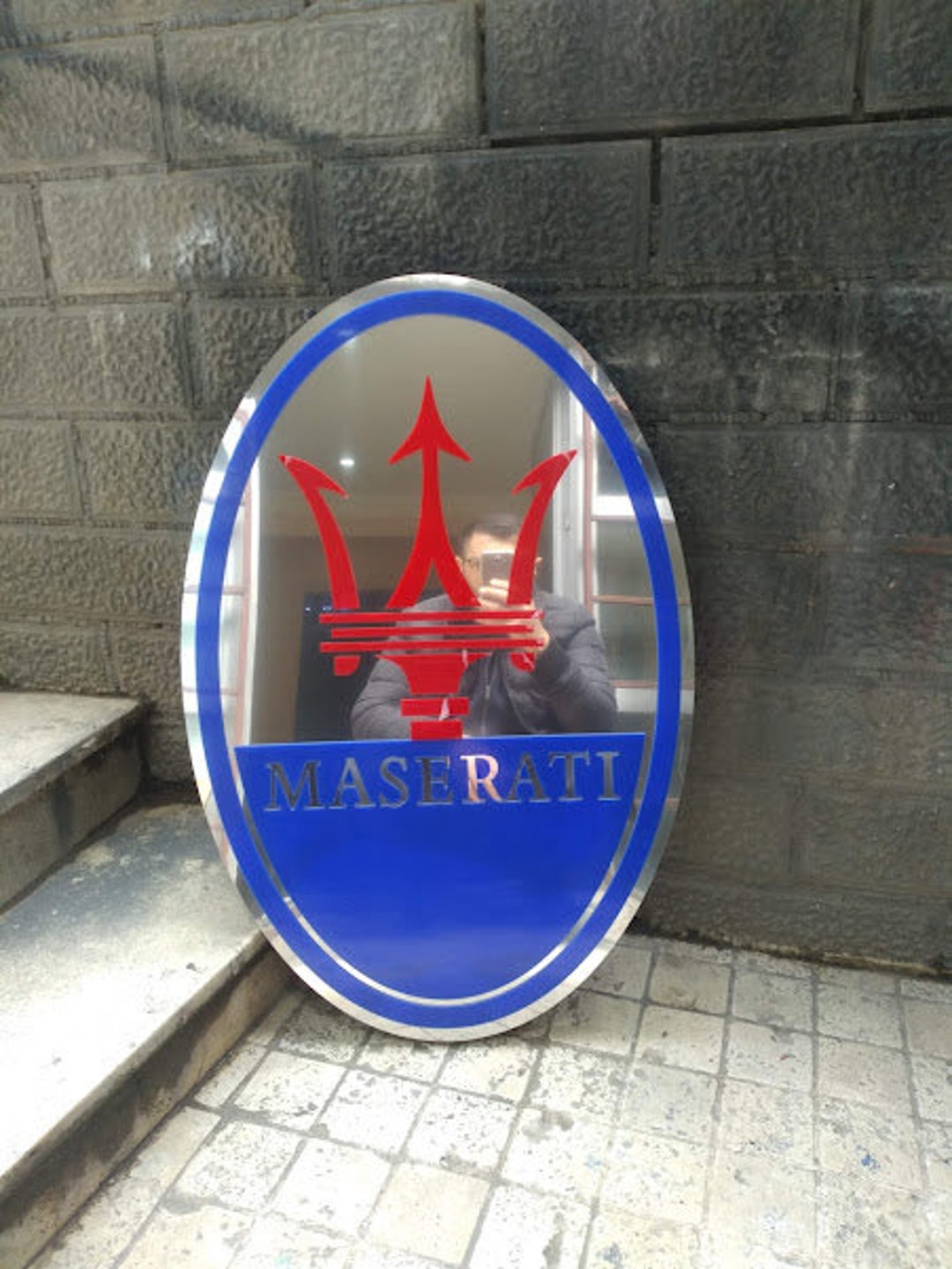 Maserati Logo Metal Sign Garage Sign Maserati Garage Decor Maserati ...