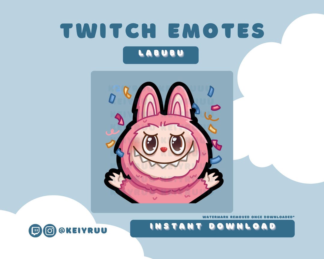 Cute Kawaii Monsters Labubu Celebrate Emote Bundle | Twitch | Discord ...