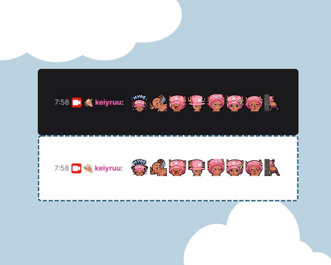 8 Cute Kawaii Chibi Straw Hat Pirates Chopper Emote Bundle 2 Twitch ...