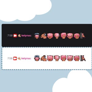 8 Cute Kawaii Chibi Straw Hat Pirates Chopper Emote Bundle 2 Twitch ...