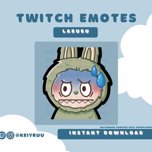 Cute Kawaii Monsters Labubu Scared Emote Bundle | Twitch | Discord ...