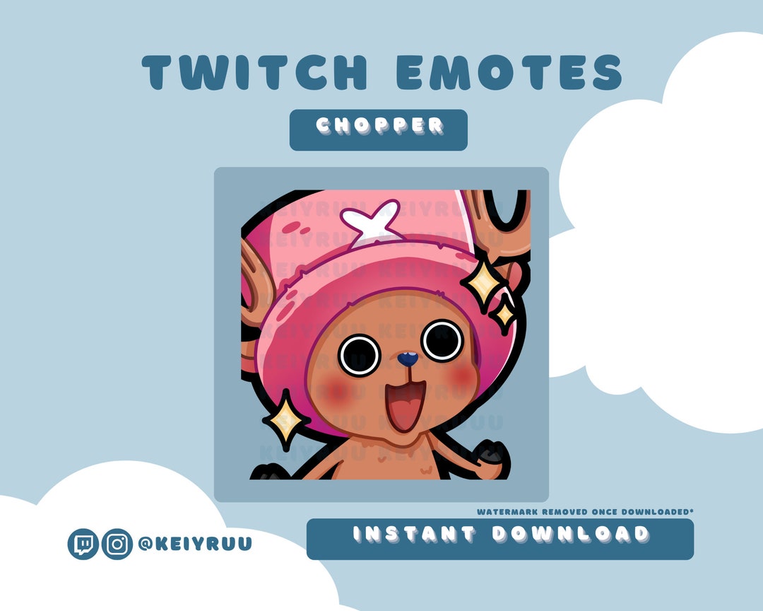 Cute Kawaii Chibi Straw Hat Pirates Chopper Pog Emote Bundle | Twitch ...