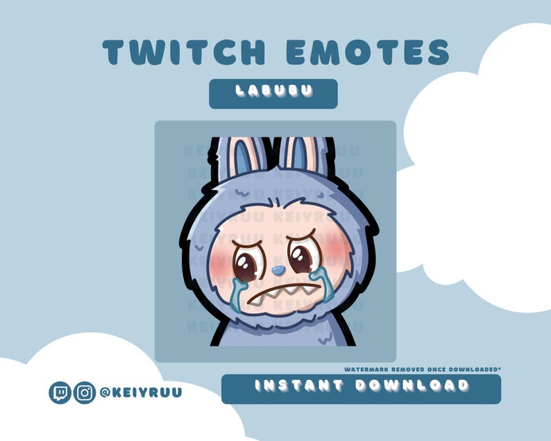 Cute Kawaii Monsters Labubu Cry Emote Bundle | Twitch | Discord ...