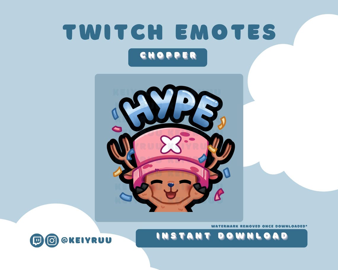 Cute Kawaii Chibi Straw Hat Pirates Chopper Hype Emote Bundle | Twitch ...