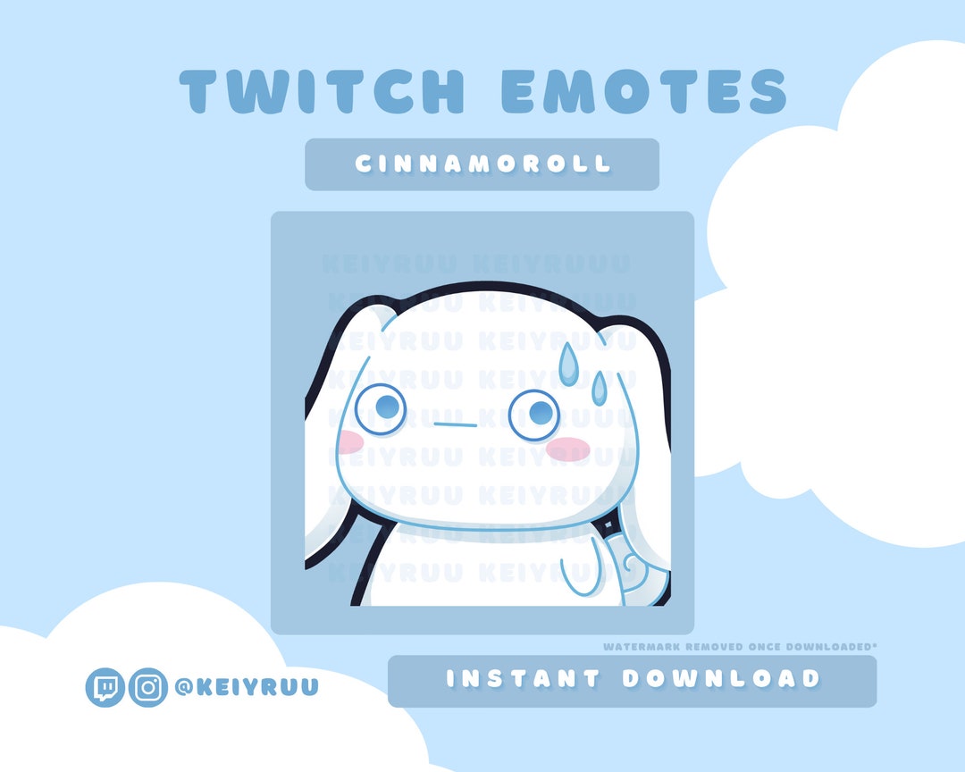 Cute Kawaii White Cinnamon Dog Puppy Scared Monkas Sweating Emote ...