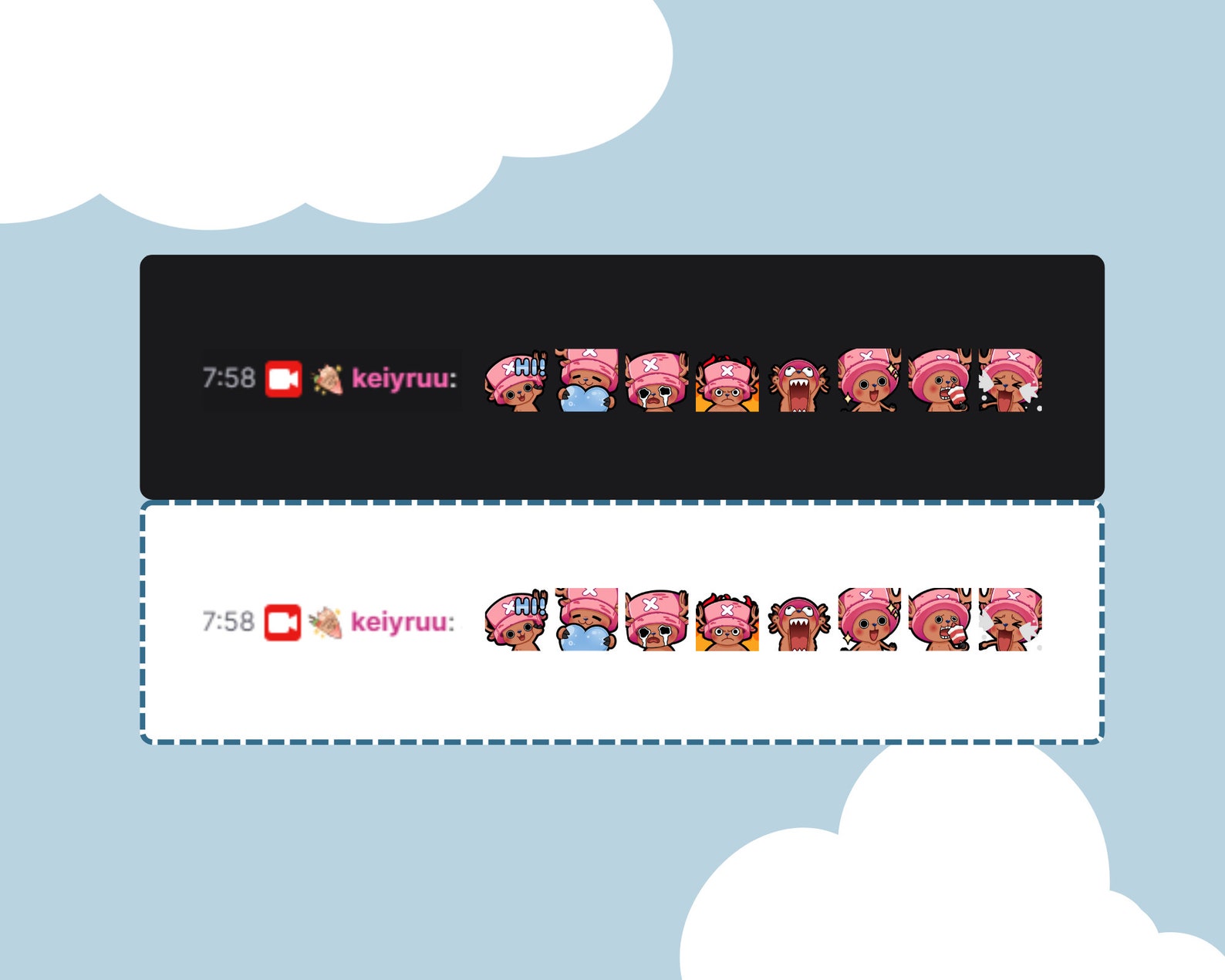 8 Cute Kawaii Chibi Straw Hat Pirates Chopper Emote Bundle Twitch ...