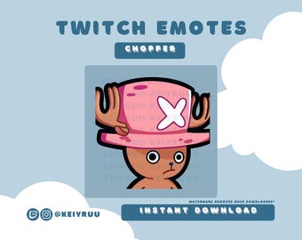 8 Cute Kawaii Chibi Straw Hat Pirates Chopper Emote Bundle 2 Twitch ...