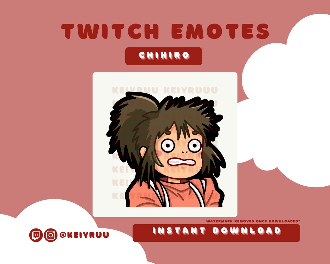 Cute Ghibli Scared Shocked Girl Spirit Anime Emote Bundle | Twitch ...