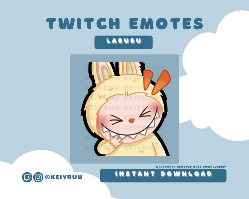 Cute Kawaii Monsters Labubu Laugh Emote Bundle | Twitch | Discord ...