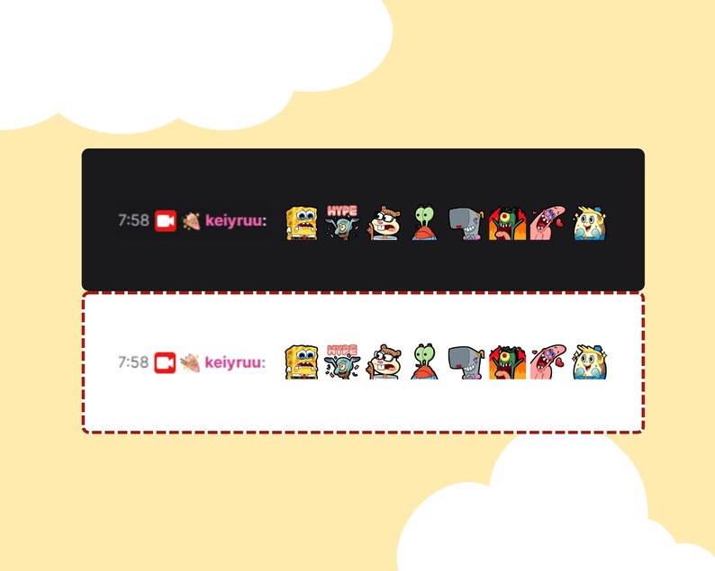 8 Cute Spongebob Funny Emote Cartoon Bundle Twitch Discord Streamer ...