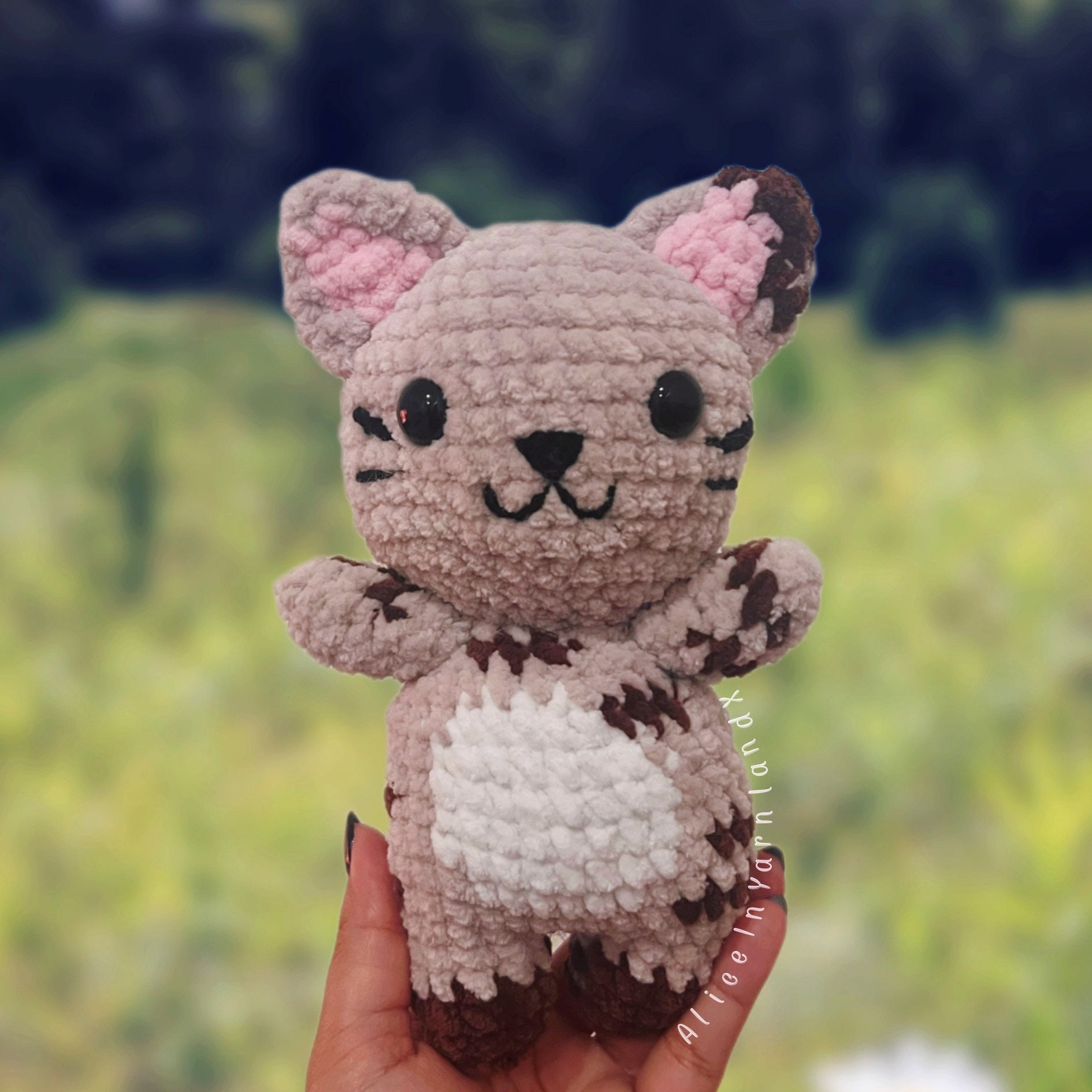 Handmade Cat Plush Amigurumi Cat Animal Plushie Lovely Cap Kawaii Cat ...
