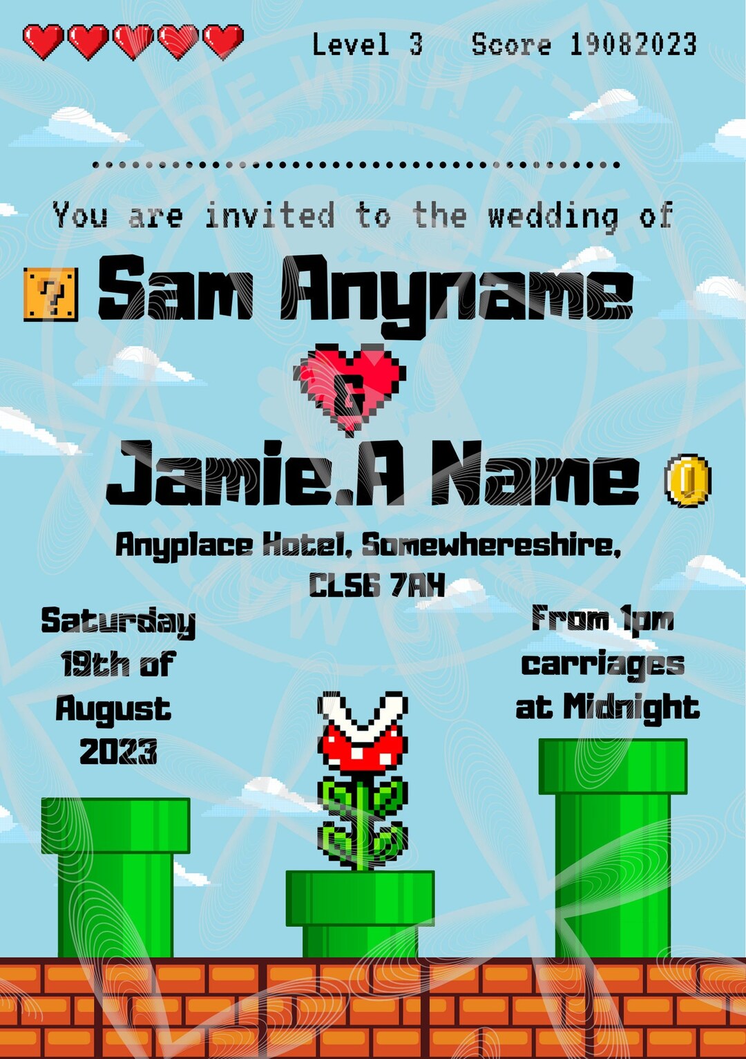 Printable Invitation Wedding Invitation Geek Wedding - Etsy