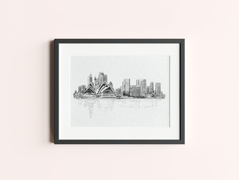 Sydney Drawing Sydney Opera House Poster Print Black & - Etsy
