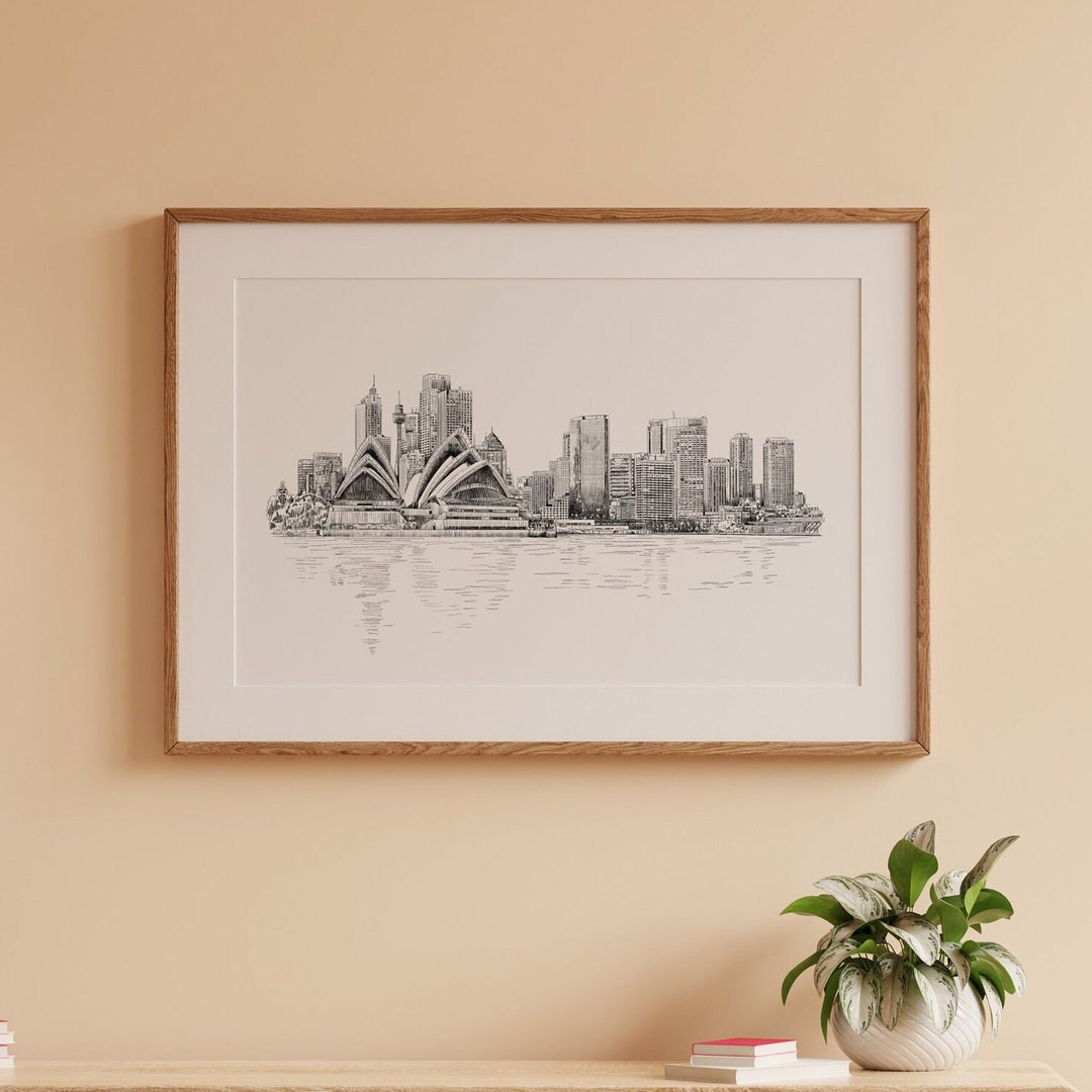 Sydney Drawing Sydney Opera House Poster Print Sydney Skyline Art ...