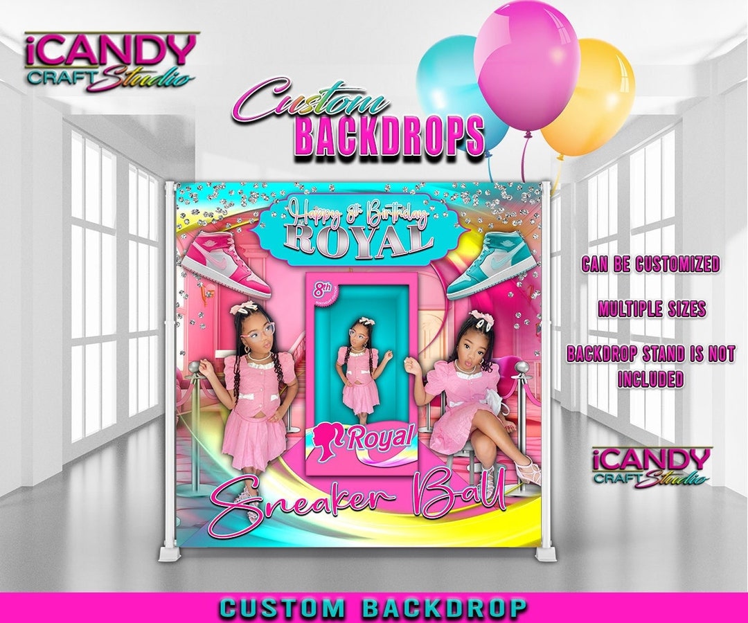 Pink Doll Backdrop, Birthday Pary Backdrop, Custom Backdrop, Backdrop ...