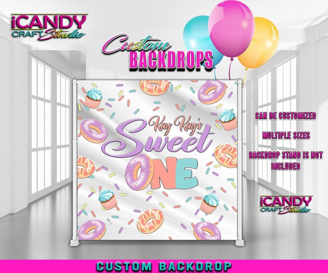 Sweet One Backdrop, Birthday, Backdrop, Birthday Pary Backdrop, Custom ...