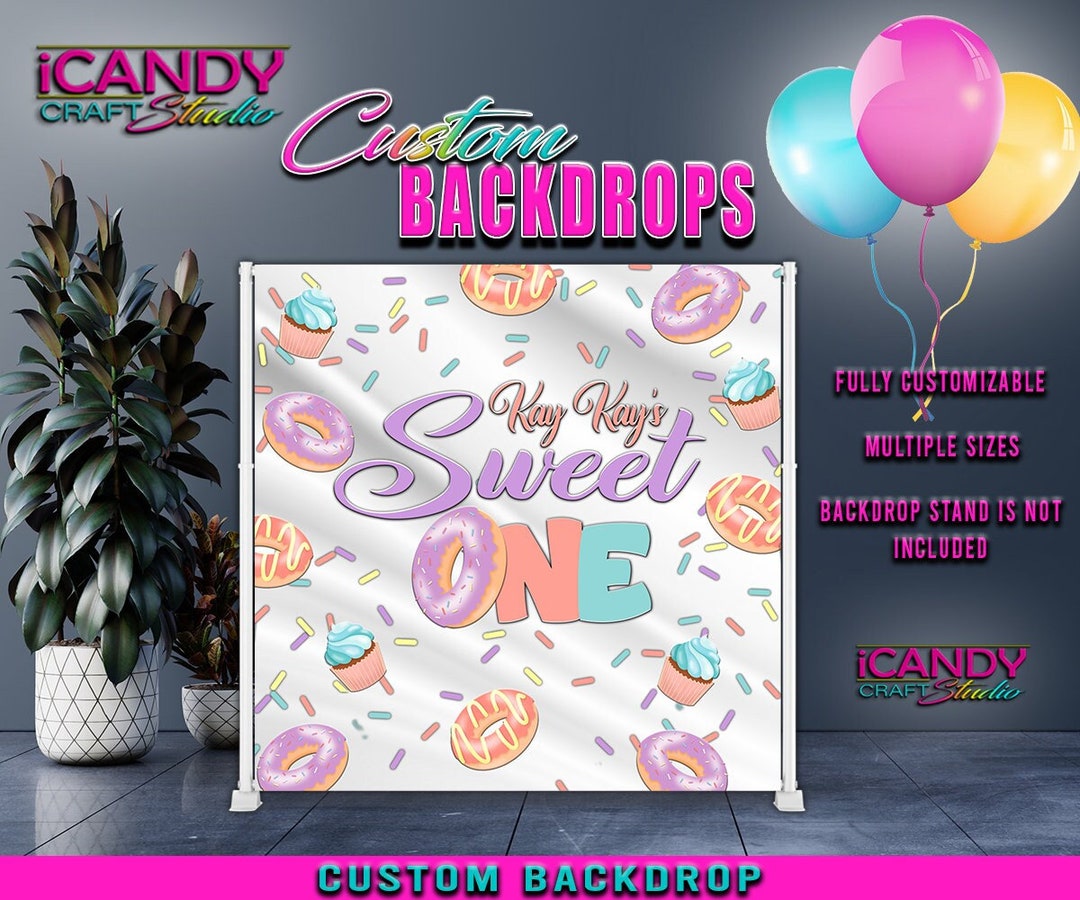 Sweet One Backdrop, Birthday, Backdrop, Birthday Pary Backdrop, Custom ...