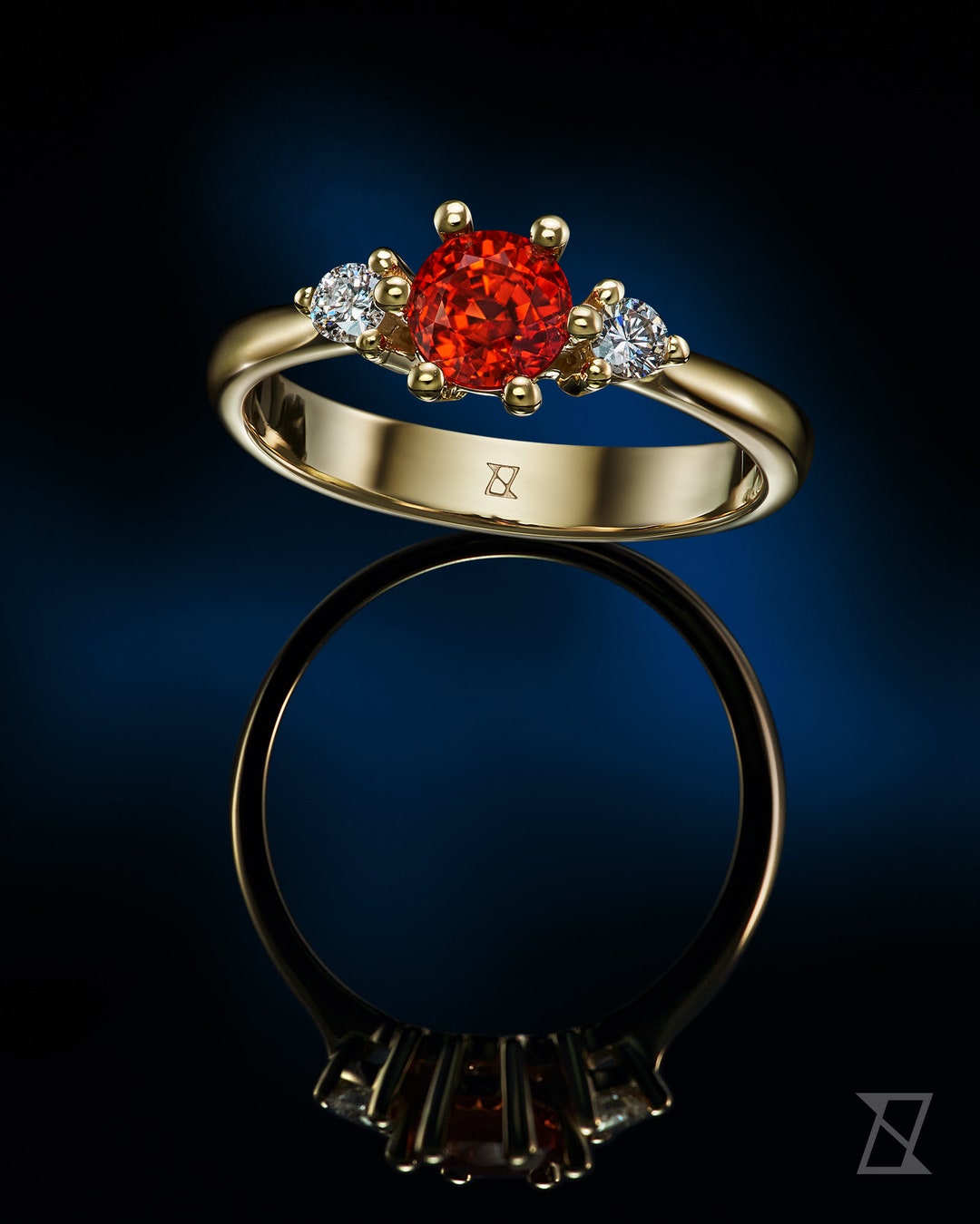 Fanta Sapphire Handmade Engagement Ring - Etsy