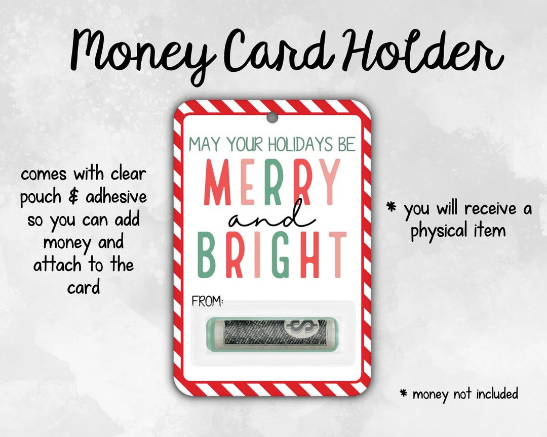 Christmas Money Holder Card: MDF Cash Gift Stocking Stuffer - Etsy