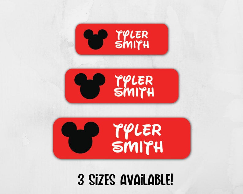 Mickey Mouse Custom Name Labels School and Daycare Labels - Etsy