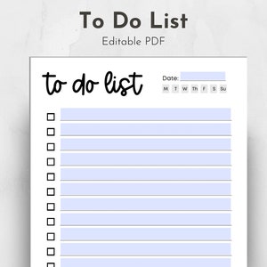 Editable Weekly To-do List Printable (PDF) - Etsy