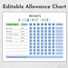 Printable Weekly Allowance Chart, Editable Chore Charts, Kids Chore ...