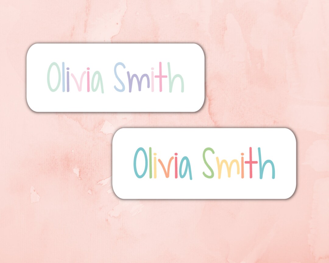 Rainbow Name Label - School Labels - Personalized - Name Stickers ...