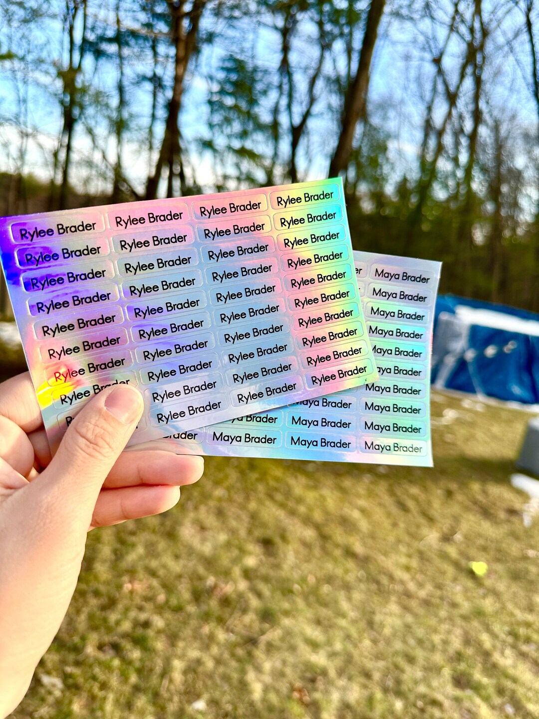 Holographic School Labels - Daycare Labels - Personalized - Waterproof ...