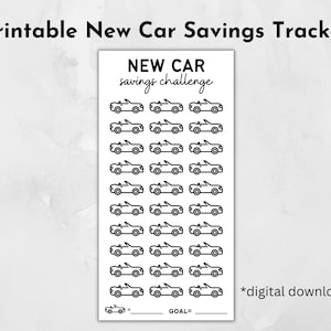 New Car Savings Challenge: Printable Tracker (digital Download) - Etsy