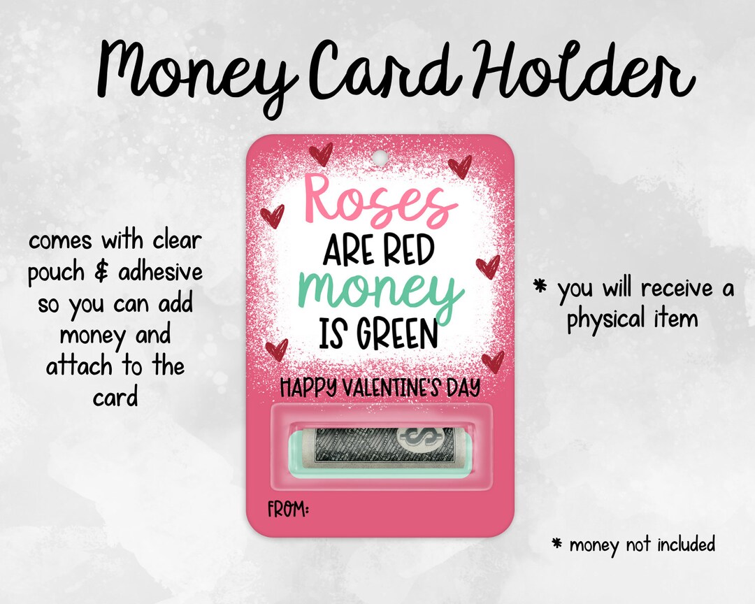 Valentine Money Holder, Valentine Cash Gift, Valentine Favor, Valentine ...