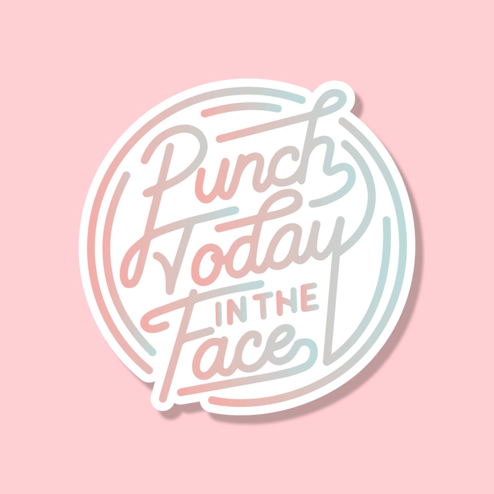 Stickers Punch Today in the Face Sticker Stickers for | Etsy