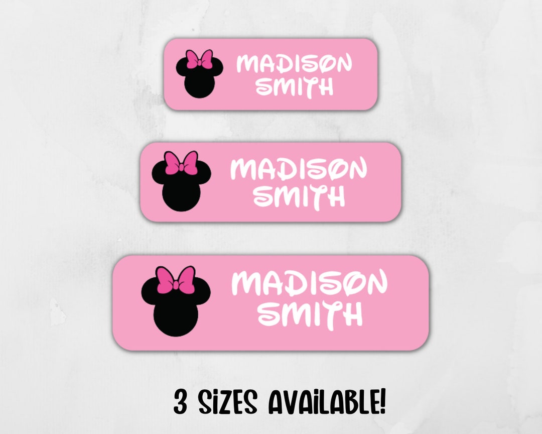 Minnie Mouse Custom Name Labels - School and Daycare Labels ...