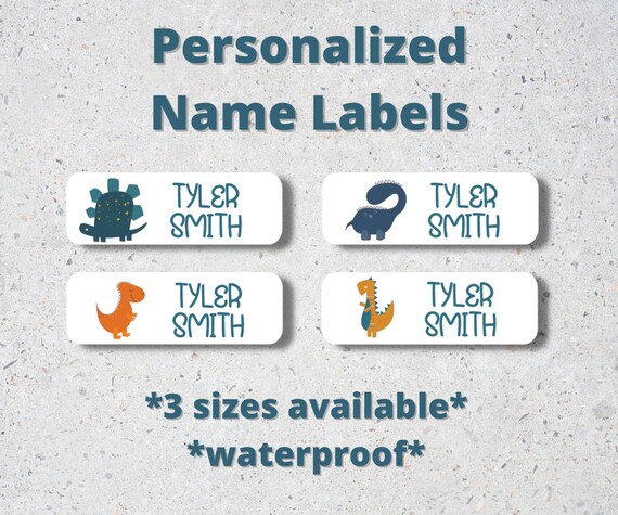 Dinosaur School and Daycare Labels Personalized Waterproof - Etsy