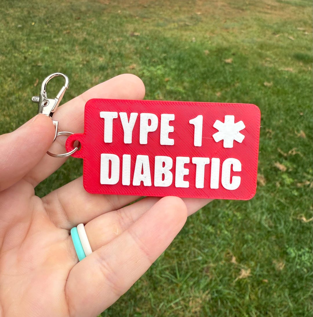 3D Printed Type 1 Diabetes NFC Keychain: Medical Alert Tag - Etsy