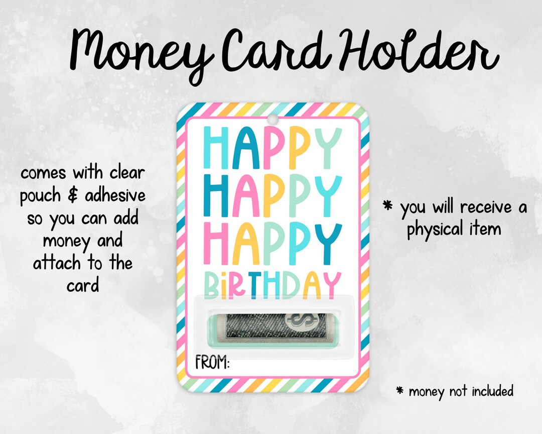 Birthday Money Holder, Birthday Cash Gift, Happy Birthday, Cash Gift - Etsy