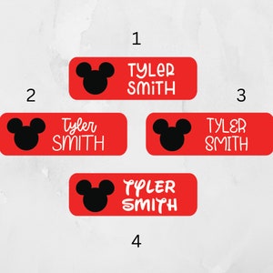 Mickey Mouse Custom Name Labels - School and Daycare Labels ...