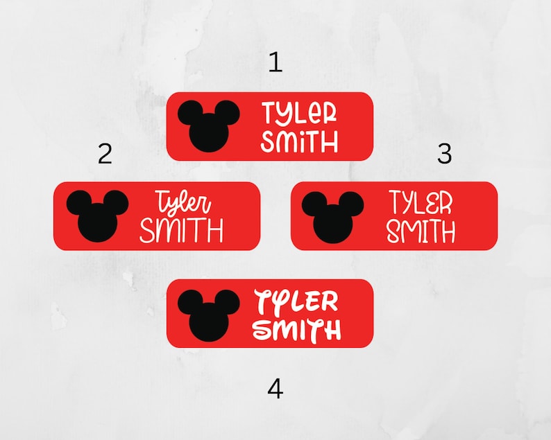 Mickey Mouse Custom Name Labels - School and Daycare Labels ...