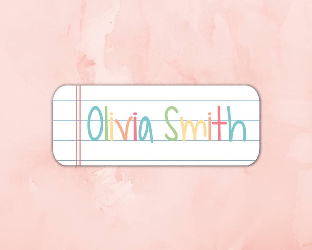 School Paper Name Label - School Labels - Personalized - Name Stickers ...