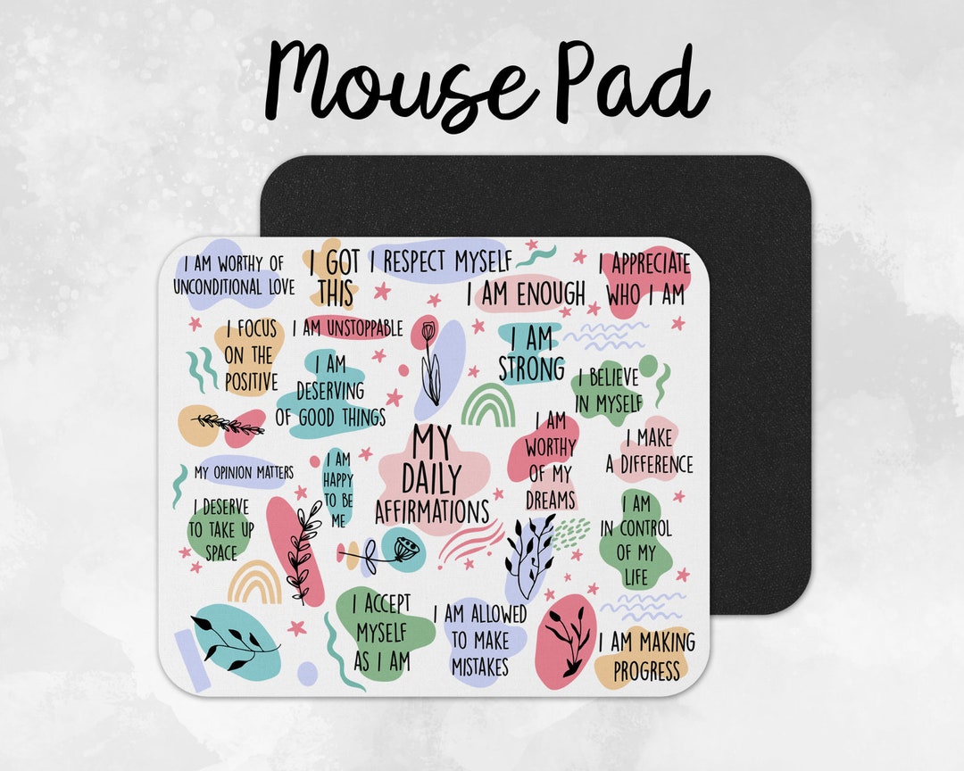 Daily Affirmations Mouse Pad, Work Mouse Pad, Daily Affirmations ...