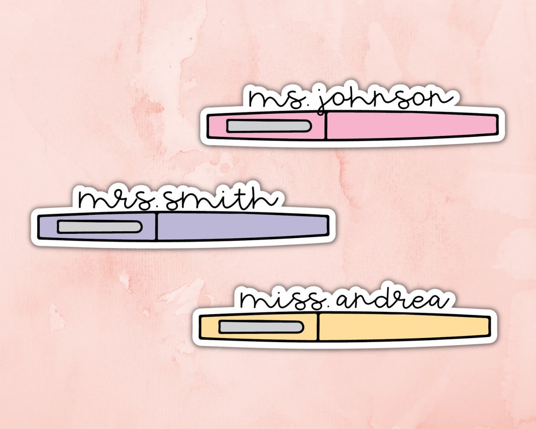 Personalized Teacher Name Sticker, Teacher Planner Stickers, Flair Pen ...