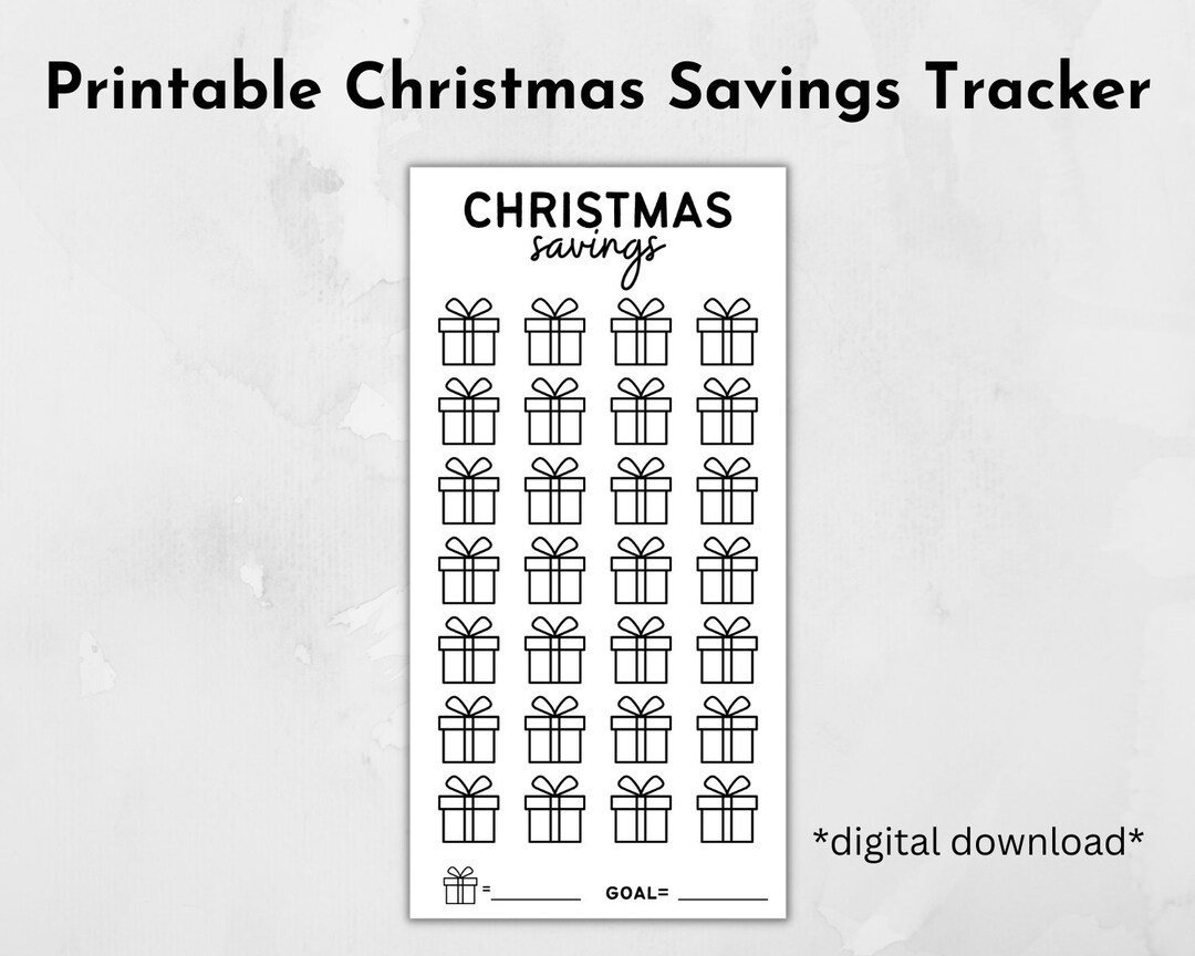 Printable Christmas Savings Challenge Tracker (digital Download) - Etsy