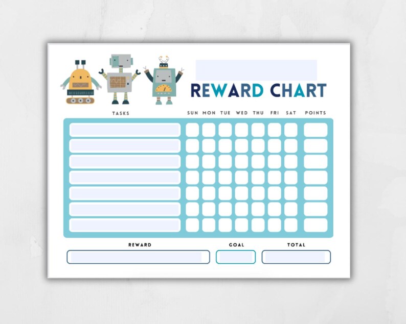 Editable Kids Reward Chart: Weekly Chore Tracker (PDF) - Etsy