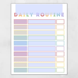 Printable Daily Routine Chart, Editable Chore Charts, Kids Chore Chart ...