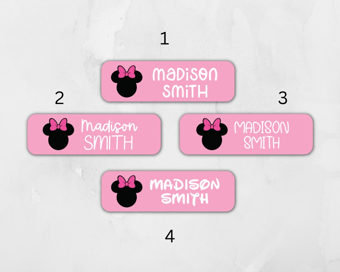 Minnie Mouse Custom Name Labels School and Daycare Labels - Etsy