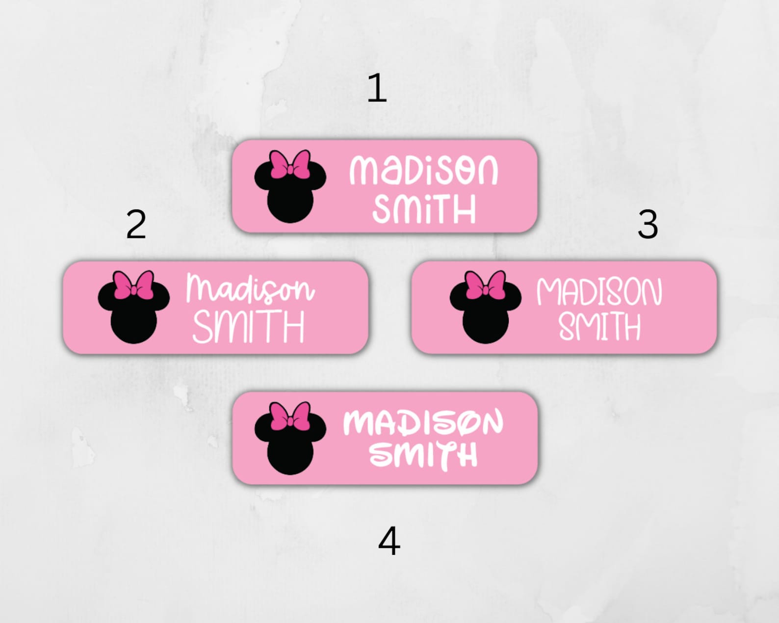 Minnie Mouse Custom Name Labels School and Daycare Labels - Etsy