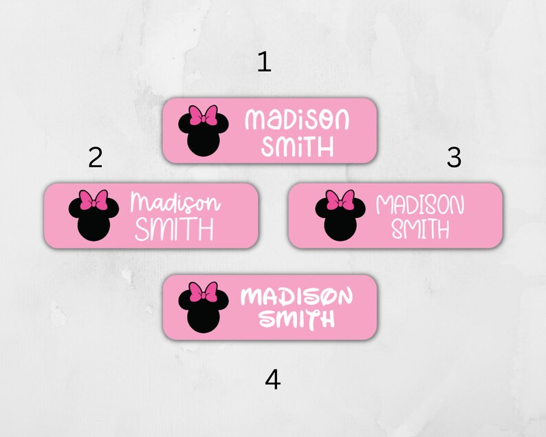 Minnie Mouse Custom Name Labels School and Daycare Labels - Etsy