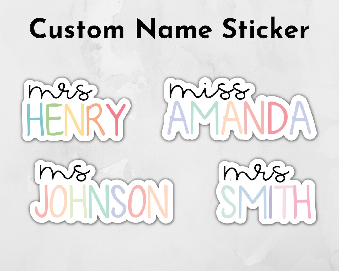 Custom Teacher Sticker, Personalized Teacher Sticker, Teacher Name ...