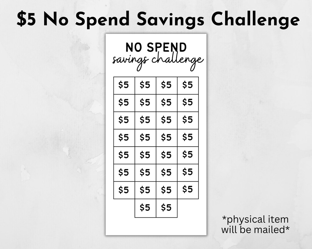 No Spend Savings Challenges Laminated Savings Challenge Cash Trackers ...