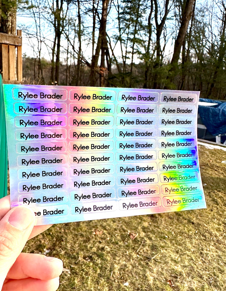 Holographic School Labels - Daycare Labels - Personalized - Waterproof ...